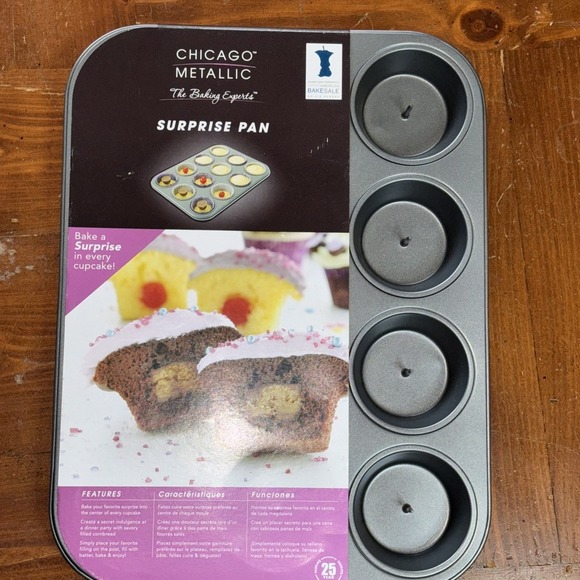 Kitchen | Chicago Metallic Surprise Cupcake Muffin Pan 12 Cups Non ...